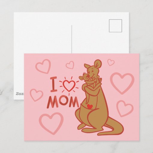 Kanga & Roo | I Love Mom Postcard | Zazzle