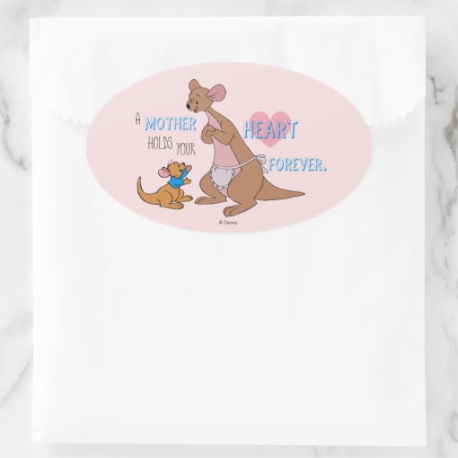 Kanga & Roo | Mother Quote Oval Sticker | Zazzle
