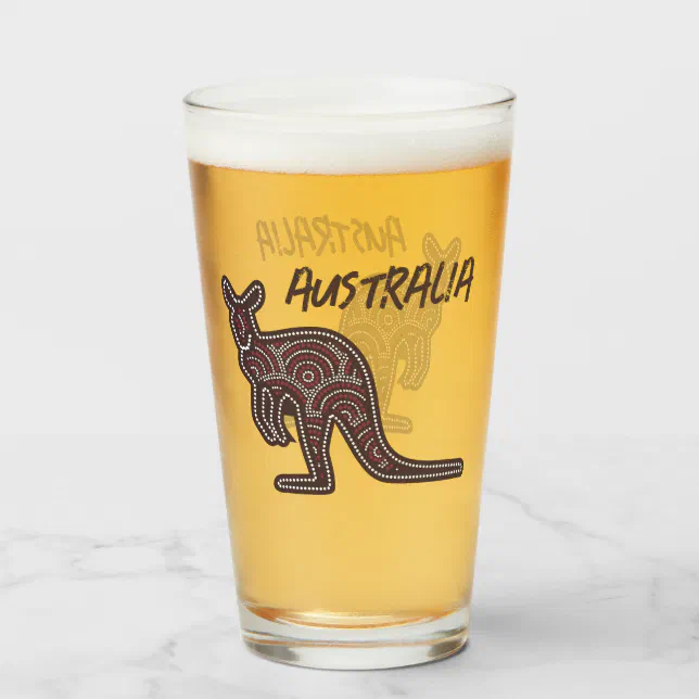 Kangaroo Aboriginal Mosaic Glass | Zazzle