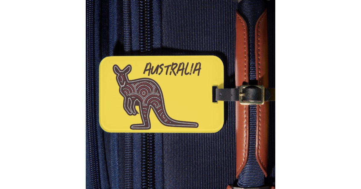 Kangaroo Aboriginal Mosaic Luggage Tag | Zazzle