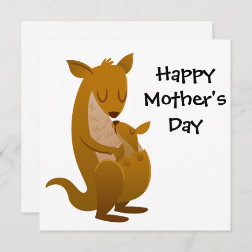 Kangaroo and Joey Mother's Day Design Holiday Card | Zazzle
