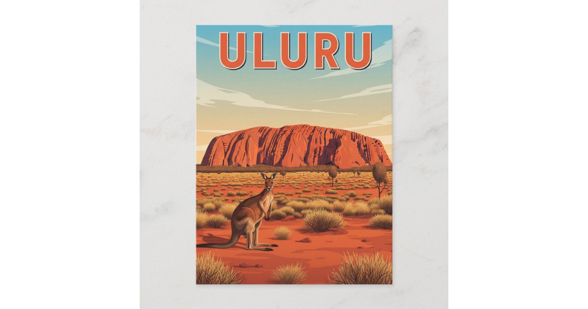 Kangaroo at Uluru Australia Postcard | Zazzle