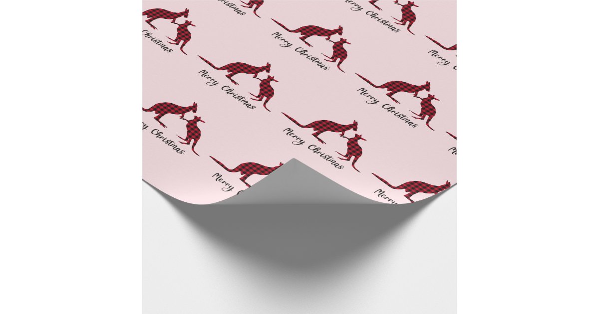 Kangaroo Australian Merry Christmas Wrapping Paper | Zazzle