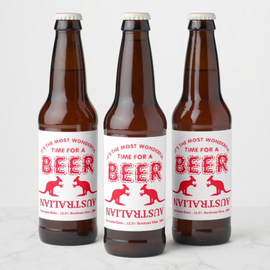 Kangaroo Beer, Australian Christmas Beer Bottle Label | Zazzle.com
