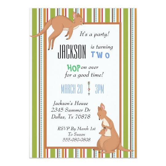 Kangaroo Birthday Party Invitation Child's Invite | Zazzle.com