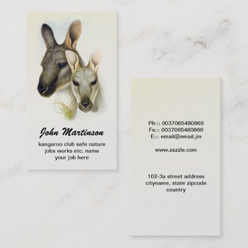 kangaroo business card | Zazzle