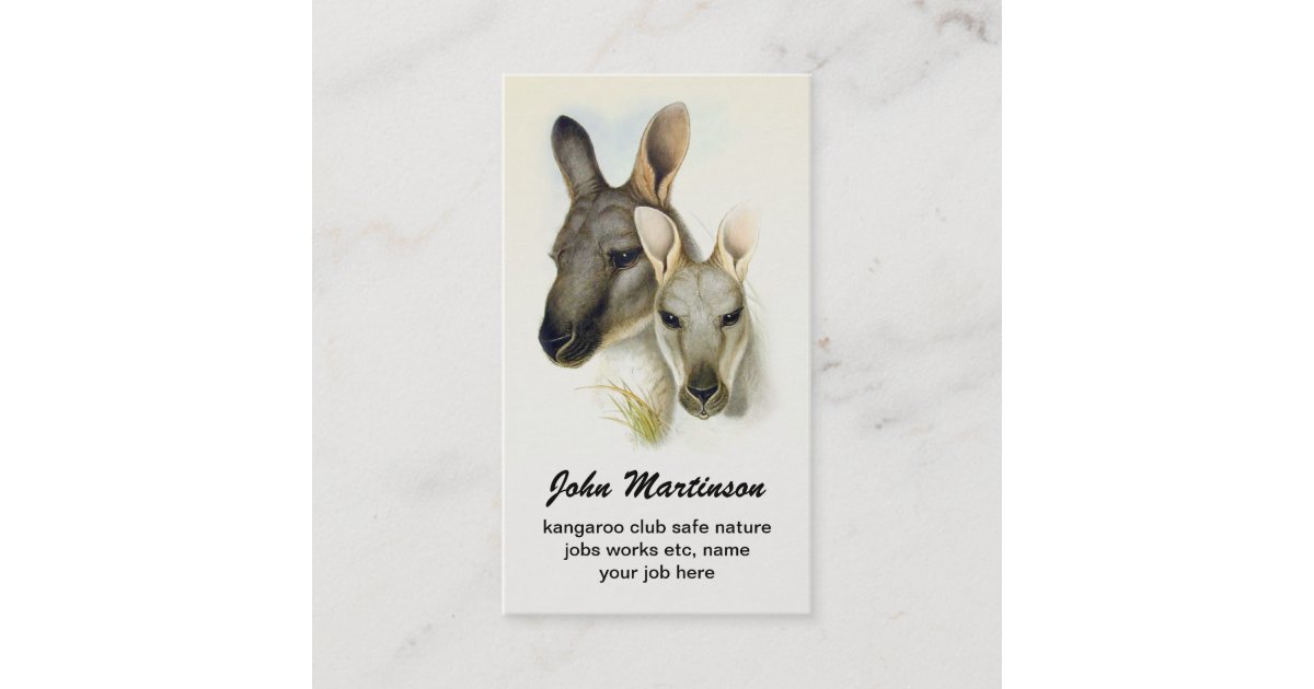 kangaroo business card | Zazzle