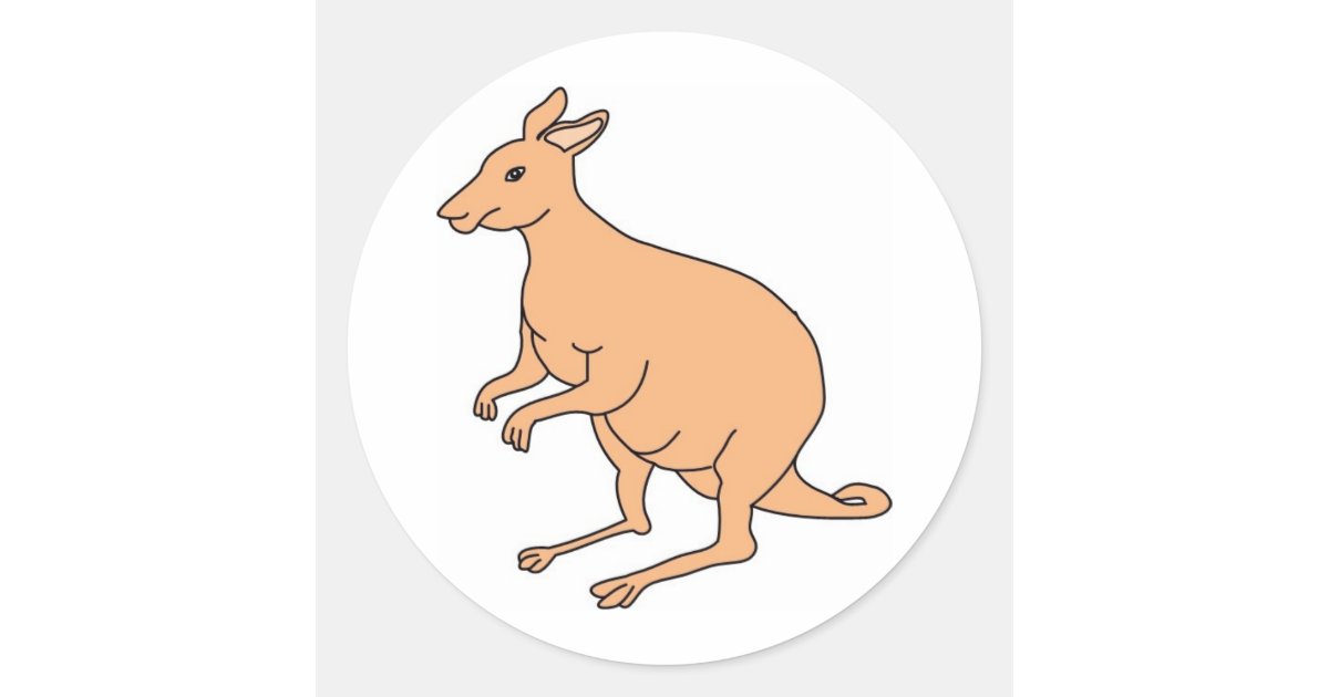 Kangaroo Classic Round Sticker | Zazzle