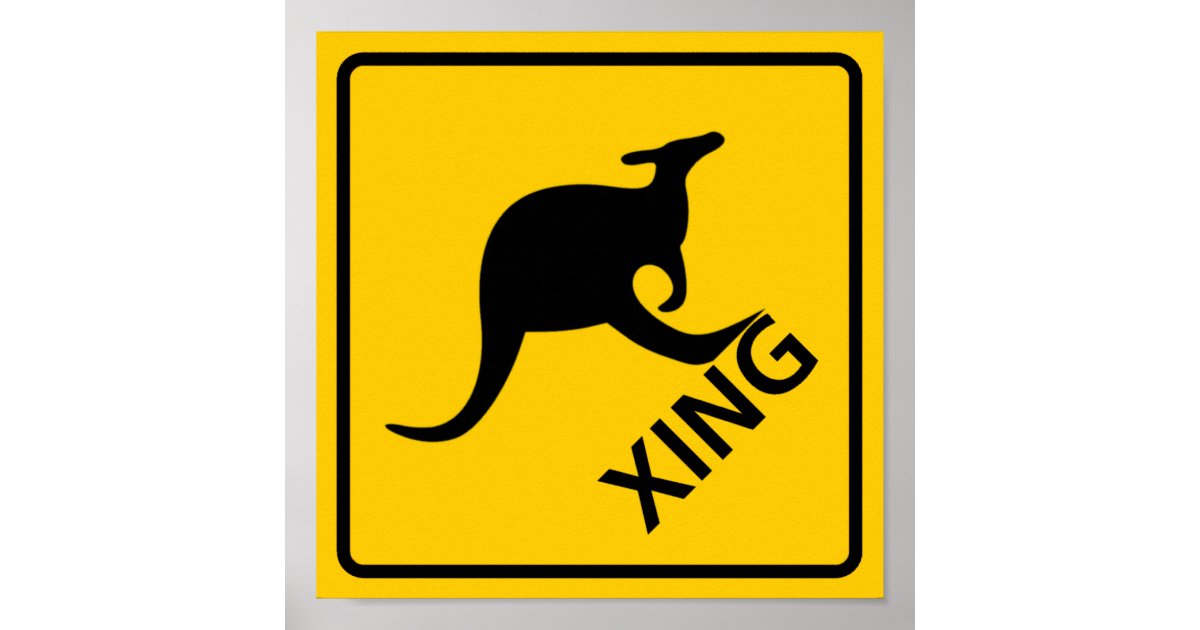 Kangaroo Crossing Highway Sign | Zazzle
