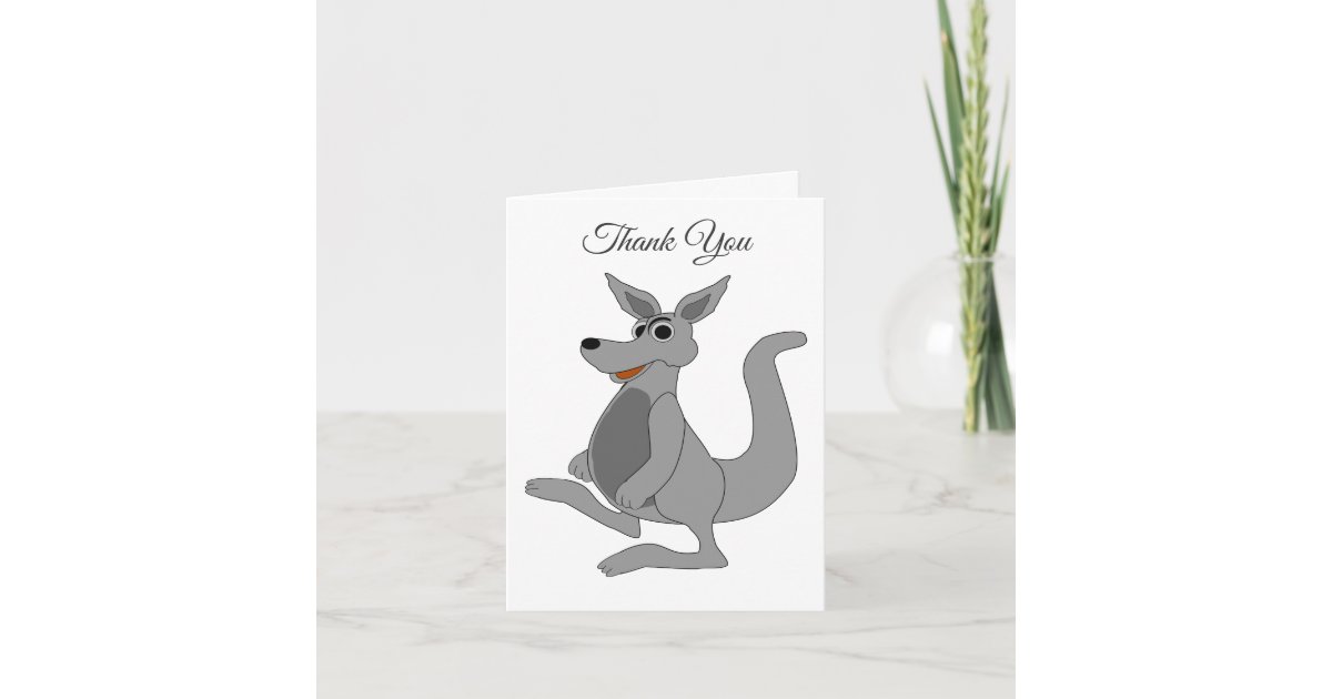 Kangaroo Design Thank You Card | Zazzle