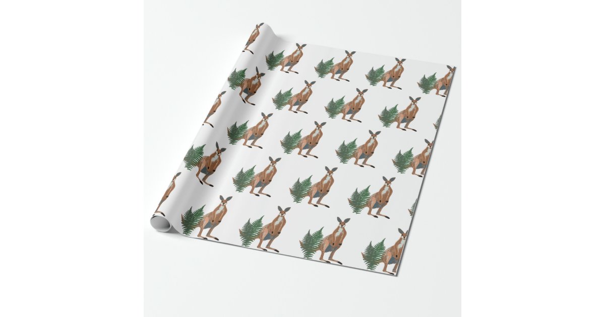 Kangaroo Drawing Wrapping Paper | Zazzle