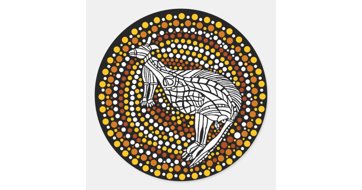 Kangaroo Dreamtime Classic Round Sticker | Zazzle