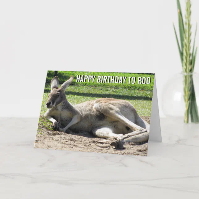 Kangaroo Happy Birthday to Roo Card | Zazzle