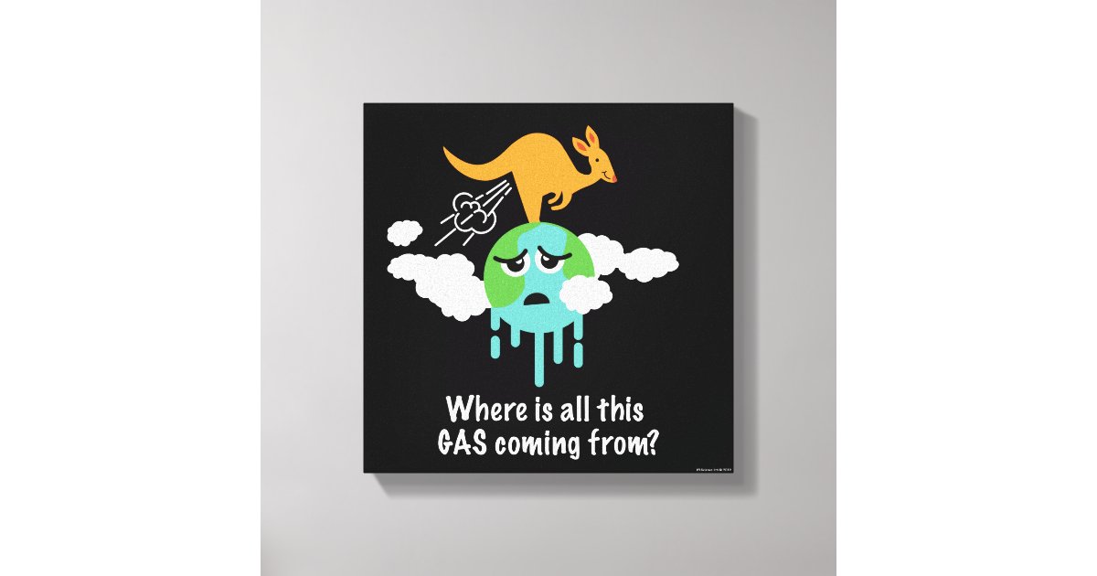 Kangaroo Methane Fart Canvas Print | Zazzle