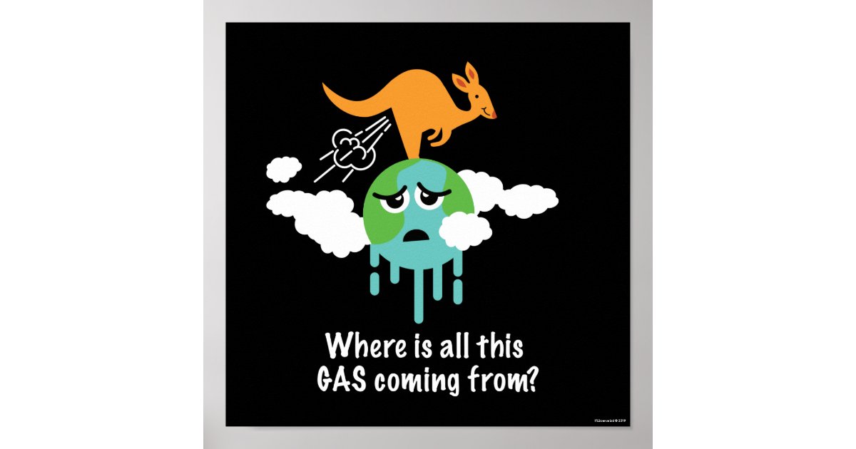 Kangaroo Methane Fart Poster | Zazzle