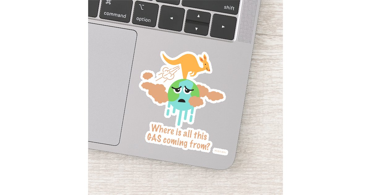 Kangaroo Methane Fart Sticker | Zazzle