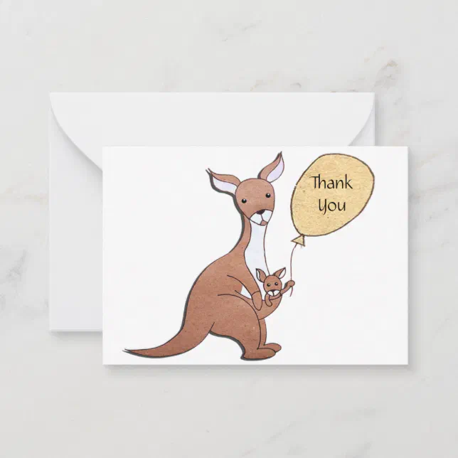Kangaroo Mom Thank You Card | Zazzle