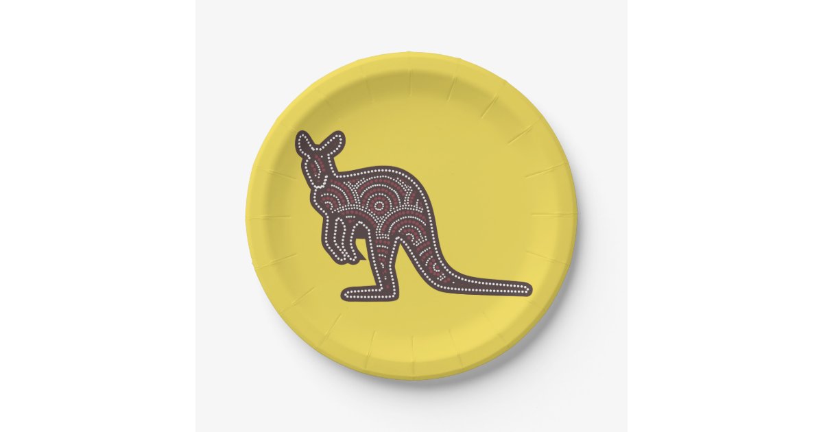 Kangaroo Mosaic Paper Plates | Zazzle
