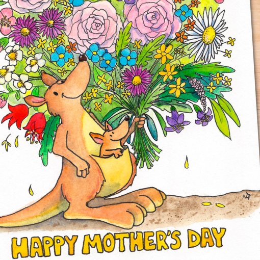 Kangaroo Mother's Day postcard by Nicole Janes | Zazzle