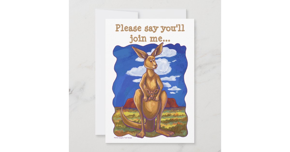 Kangaroo Party Center Invitation | Zazzle
