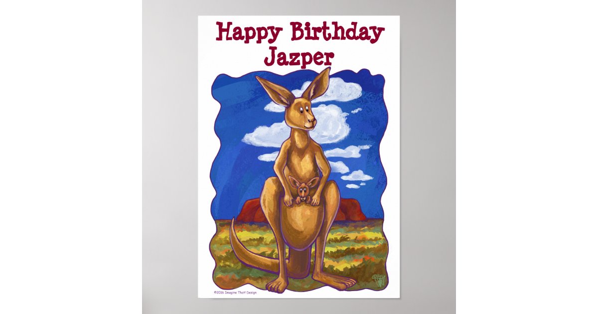 Kangaroo Party Center Poster | Zazzle