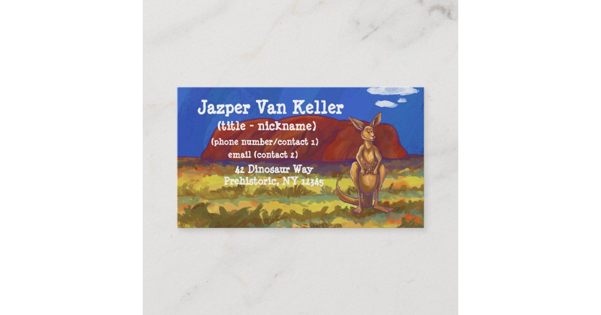 Kangaroo Stationery Business Card | Zazzle