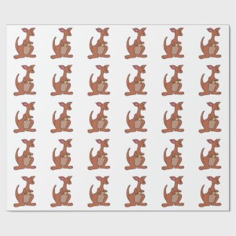 KANGAROO WITH JOEY WRAPPING PAPER | Zazzle