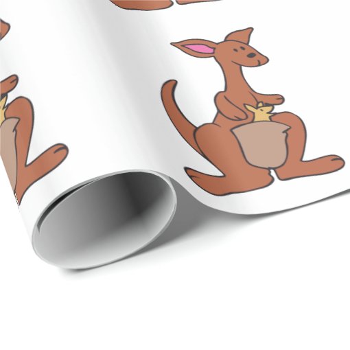 KANGAROO WITH JOEY WRAPPING PAPER | Zazzle