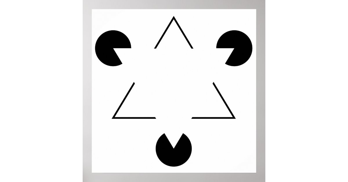 Kanizsa triangle poster | Zazzle