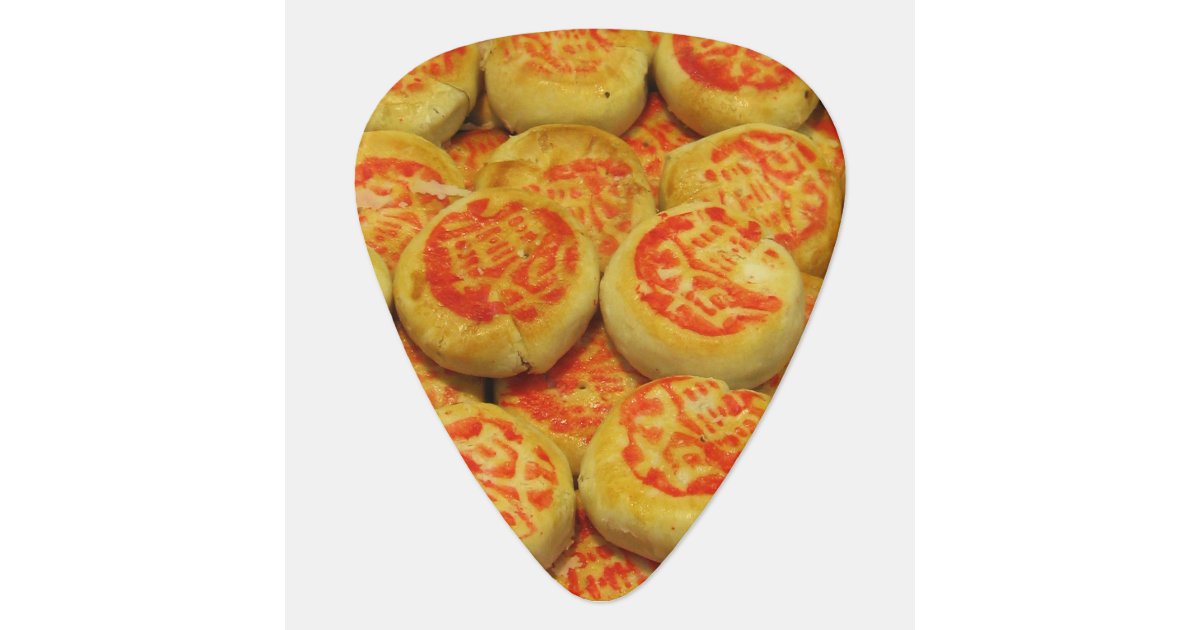 Kanom Pia ขนมเปี๊ยะ ~ Asian Sweets Desserts Food Guitar Pick | Zazzle