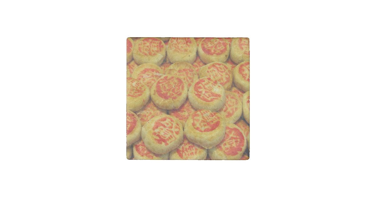Kanom Pia ขนมเปี๊ยะ ~ Asian Sweets Desserts Food Stone Magnet | Zazzle
