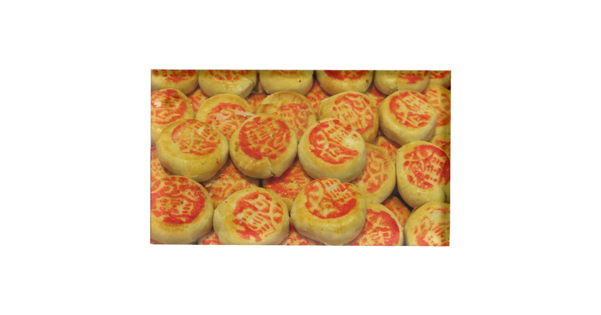 Kanom Pia ขนมเปี๊ยะ ~ Asian Sweets Desserts Food Table Card Holder | Zazzle
