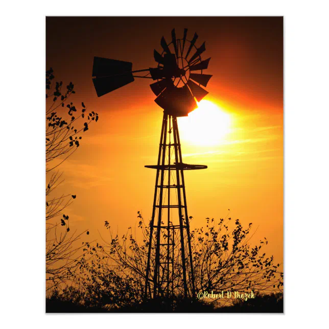 Kansas Beauty with Sunset with clouds. Photo Print | Zazzle