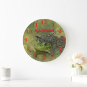 Kansas Bull Frog closeup Round Clock | Zazzle