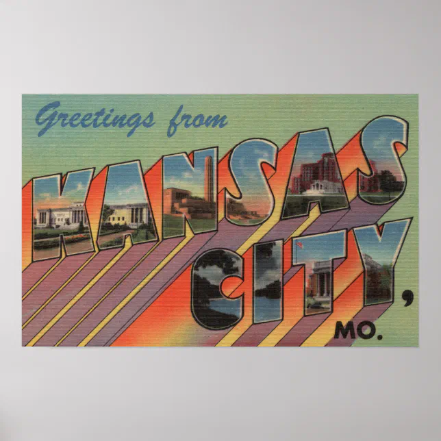 Kansas City, Missouri - Large Letter Scenes Poster | Zazzle