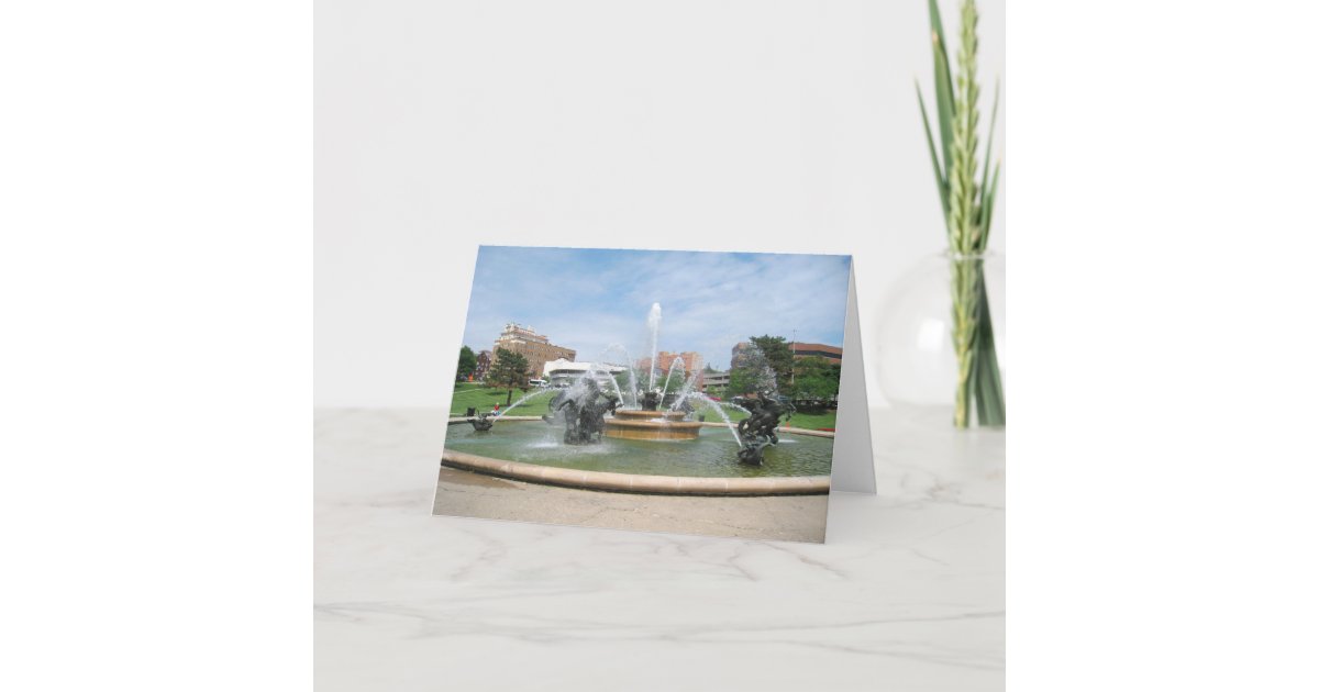 Kansas City, Missouri Plaza Fountain Card | Zazzle