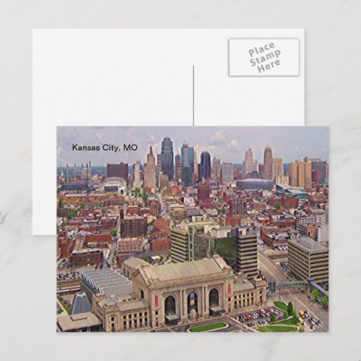 Kansas City, MO Skyline Memorial Liberty Area Postcard | Zazzle