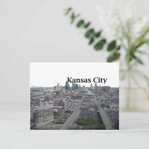 Kansas City Skyline with Kansas City in the Sky Postcard | Zazzle
