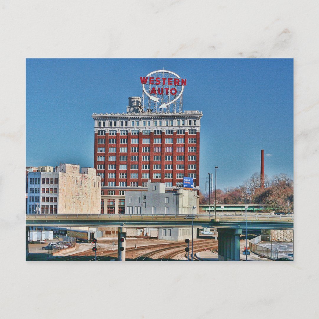 Kansas City's Western Auto Sign Postcard | Zazzle