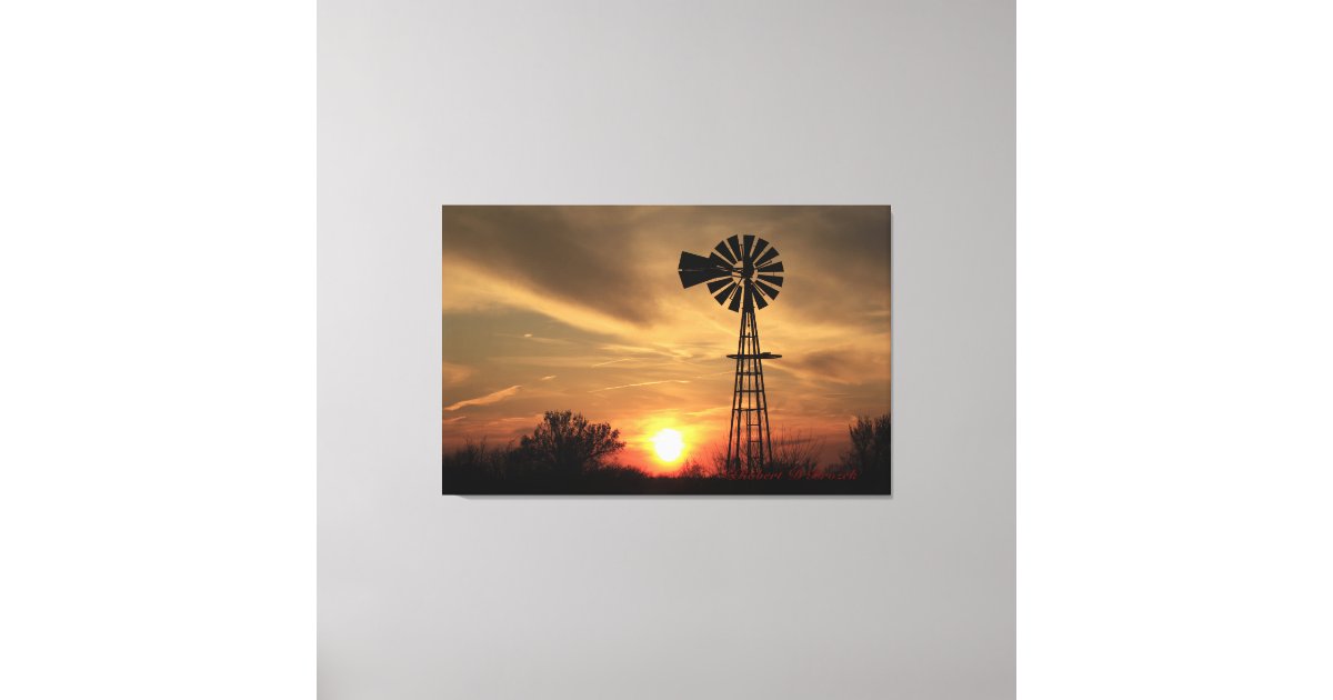 Kansas Country Windmill Canvas Print | Zazzle