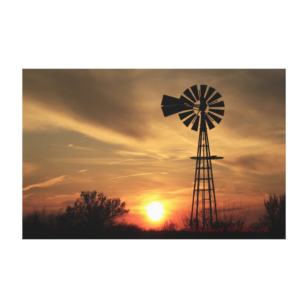 Kansas Country Windmill Canvas Print | Zazzle