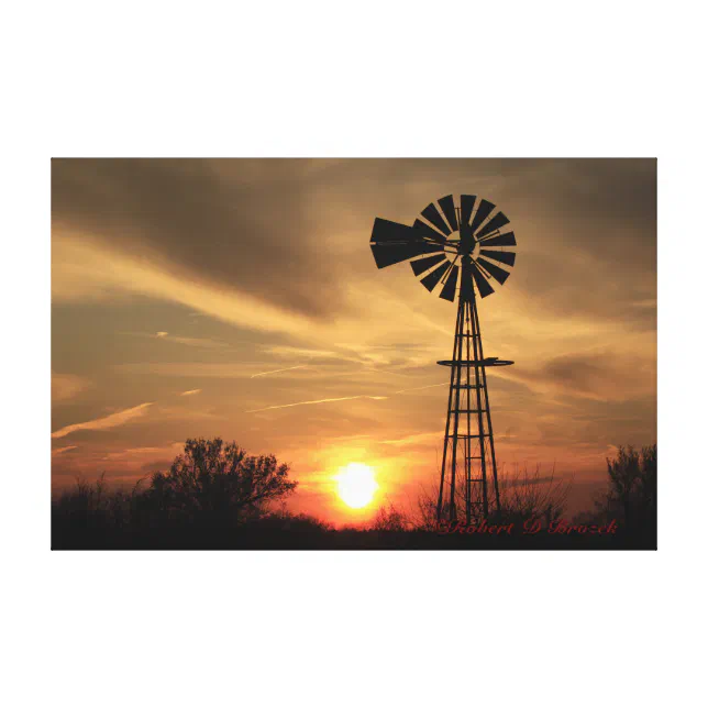 Kansas Country Windmill Canvas Print | Zazzle