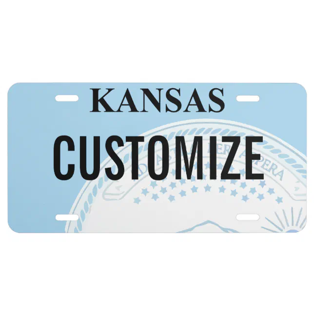 Kansas Custom License Plate | Zazzle