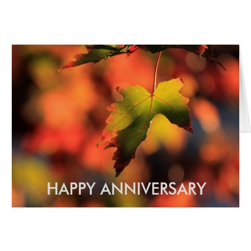 Kansas Fall Leave's Anniversary CARD | Zazzle
