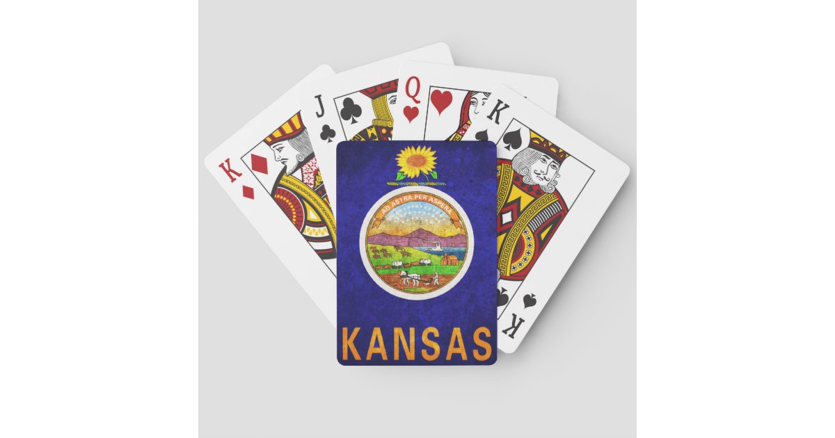 Kansas Flag Playing Cards | Zazzle