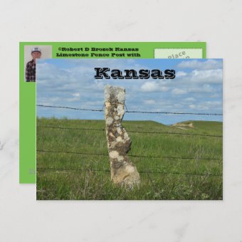 Kansas Limestone Fence Post POST CARD | Zazzle