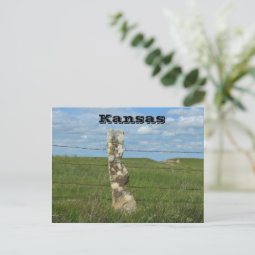Kansas Limestone Fence Post POST CARD | Zazzle