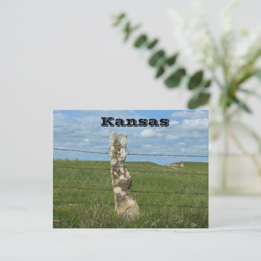 Kansas Limestone Fence Post POST CARD | Zazzle