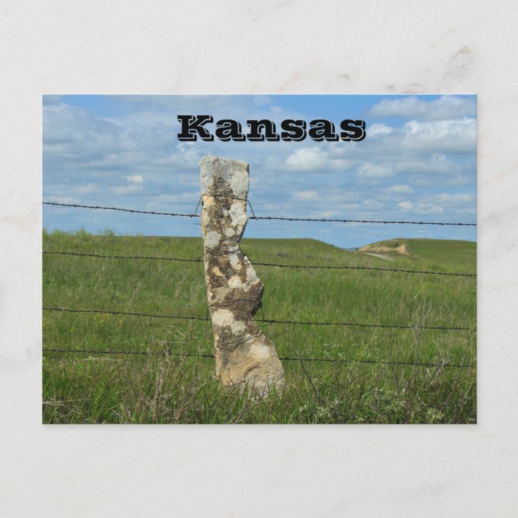Kansas Limestone Fence Post POST CARD | Zazzle