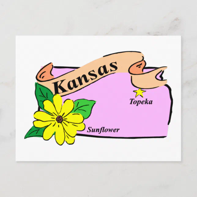 Kansas Map Postcard | Zazzle
